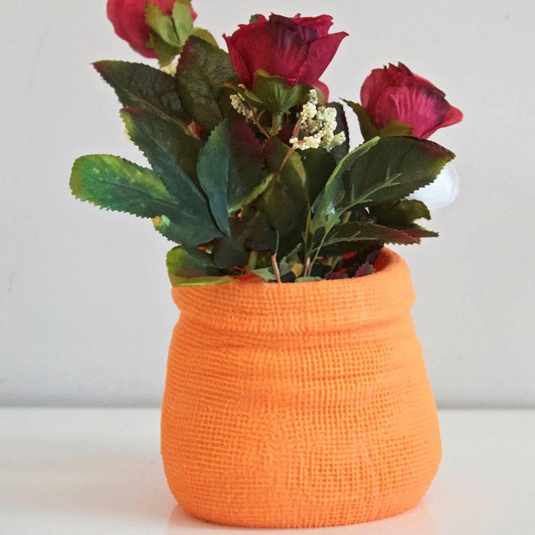 3d-printed Jute Bag Small Container Jute Basket Customizable Small Vase ...