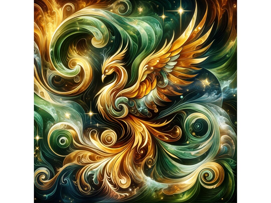 Abstract Mystical Phoenix, AI Artwork, Instant Download, Printable. - Etsy