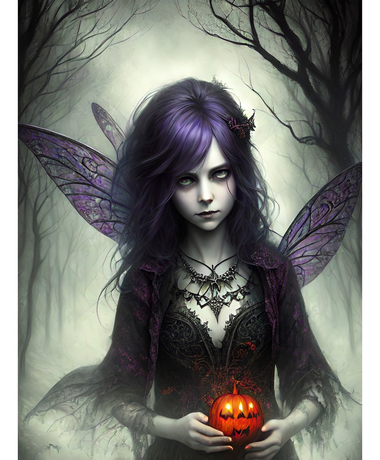 Gothic Halloween Fairy, AI Artwork, Instant Download, Printable. - Etsy