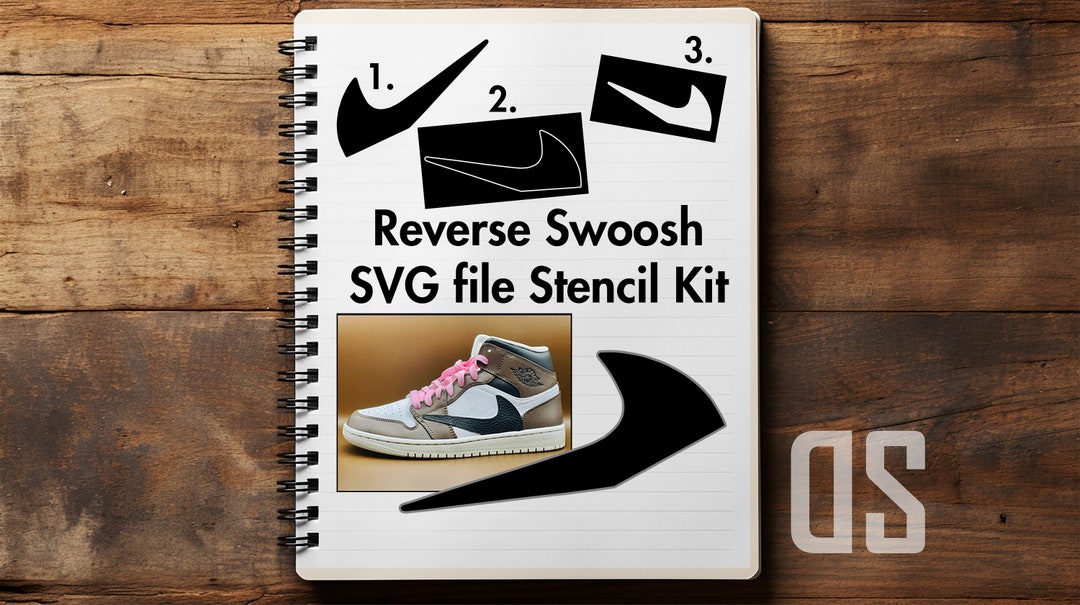 Reverse Swoosh SVG File Stencil Kit Digital File Download Stencil Kits for Cutting Machines ...
