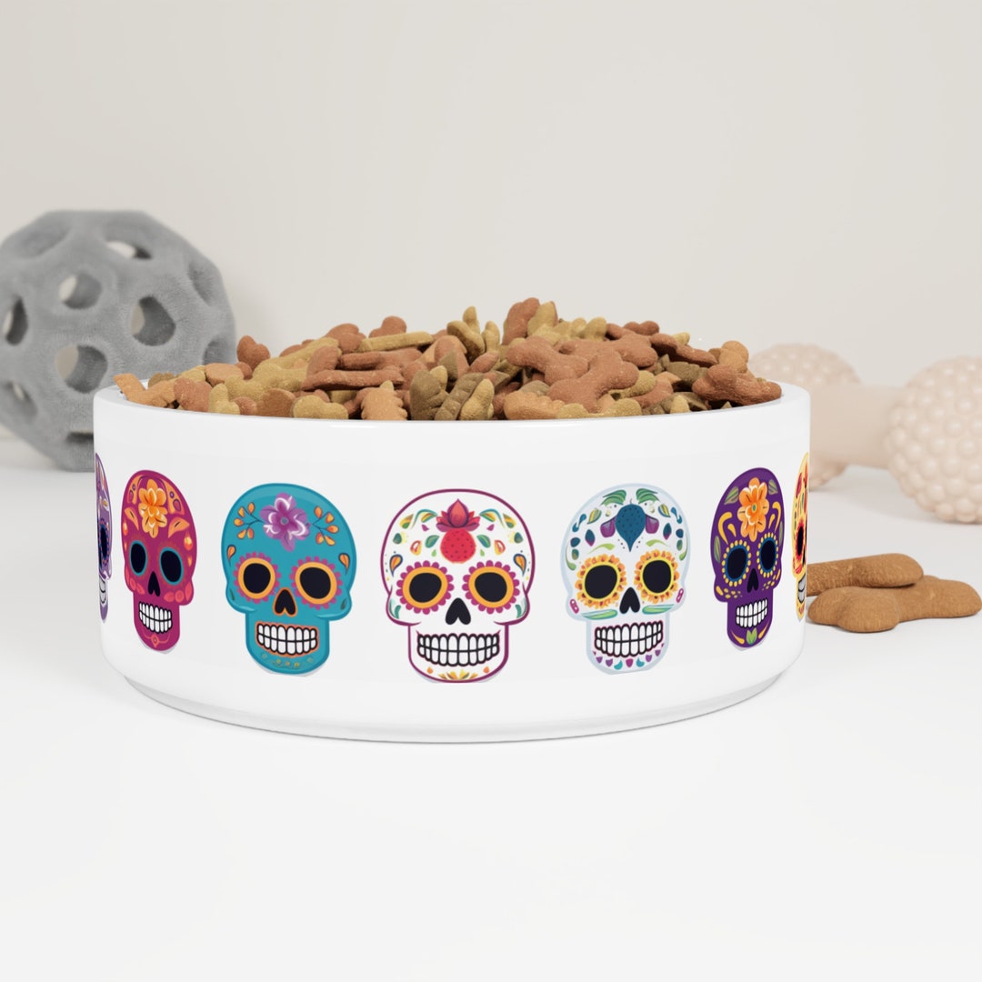 Sugar Skull Pet Bowl - Etsy