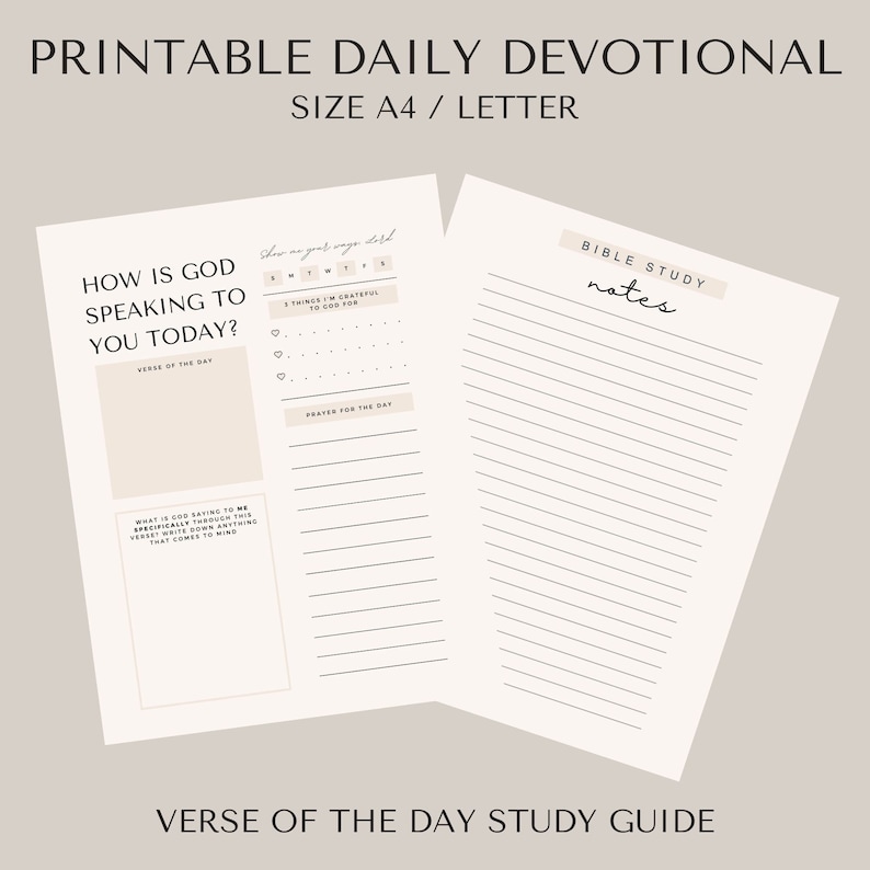 DAILY DEVOTIONAL / Bible Study Printables / Scripture Study Printable ...