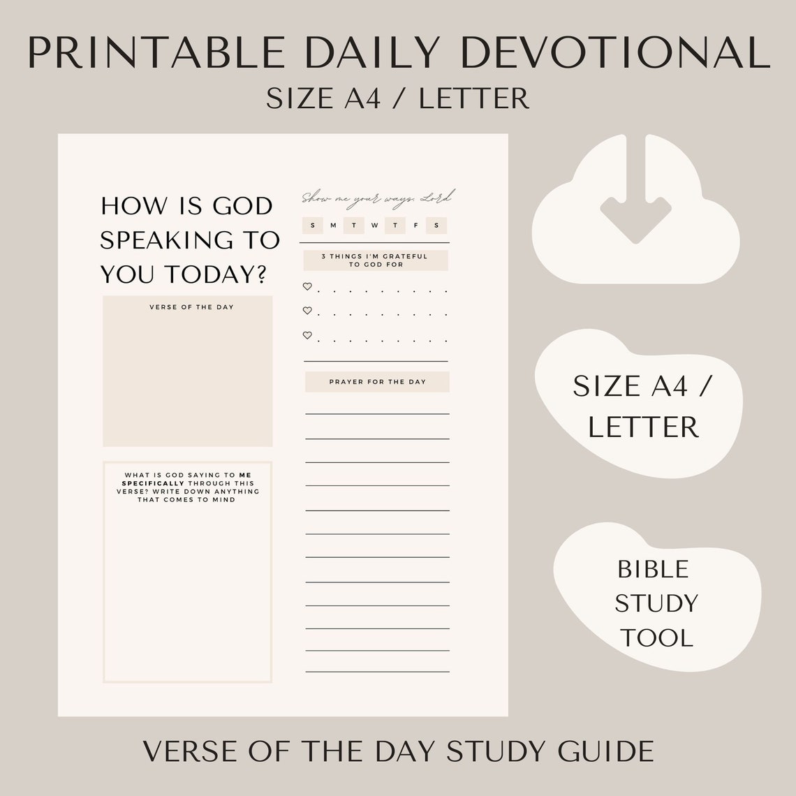 DAILY DEVOTIONAL / Bible Study Printables / Scripture Study Printable ...