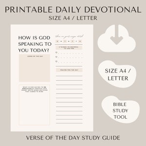 DAILY DEVOTIONAL / Bible Study Printables / Scripture Study Printable ...