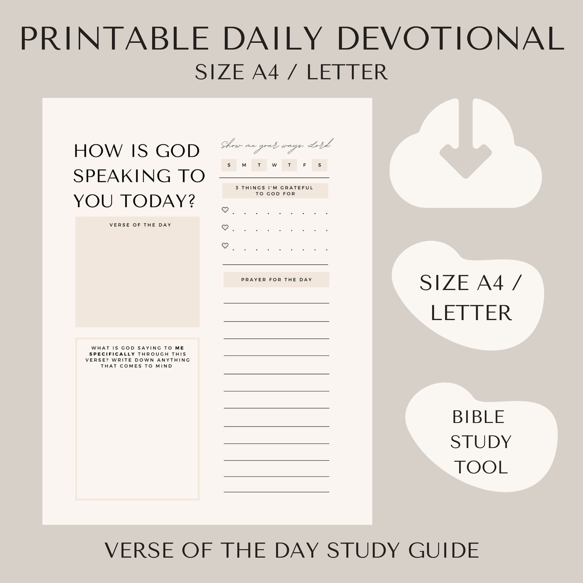 DAILY DEVOTIONAL / Bible Study Printables / Scripture Study Printable ...