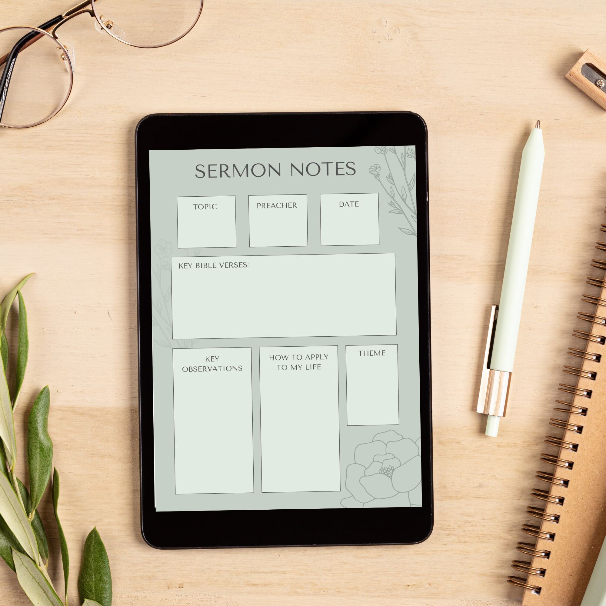 SERMON NOTES / Bible Study Printables / Scripture Study Printable ...