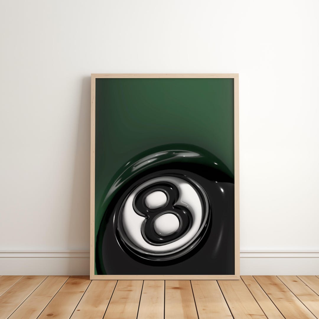 Retro 8 Ball Print: 3D Illusion Billiards Art (digital Download) - Etsy
