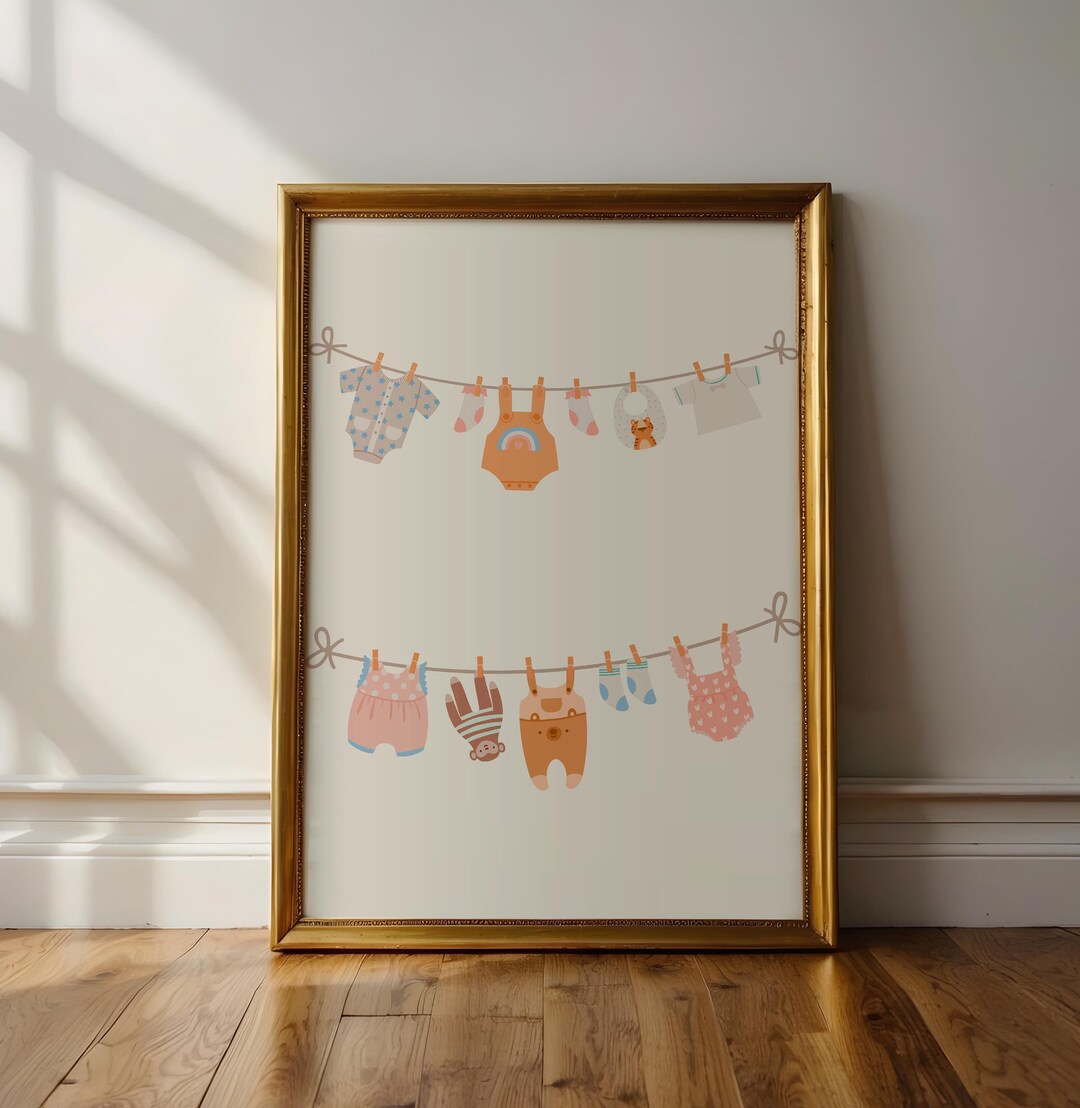 Baby Clothes Print Printable Art Baby Room Wall Art Baby Room Decor ...