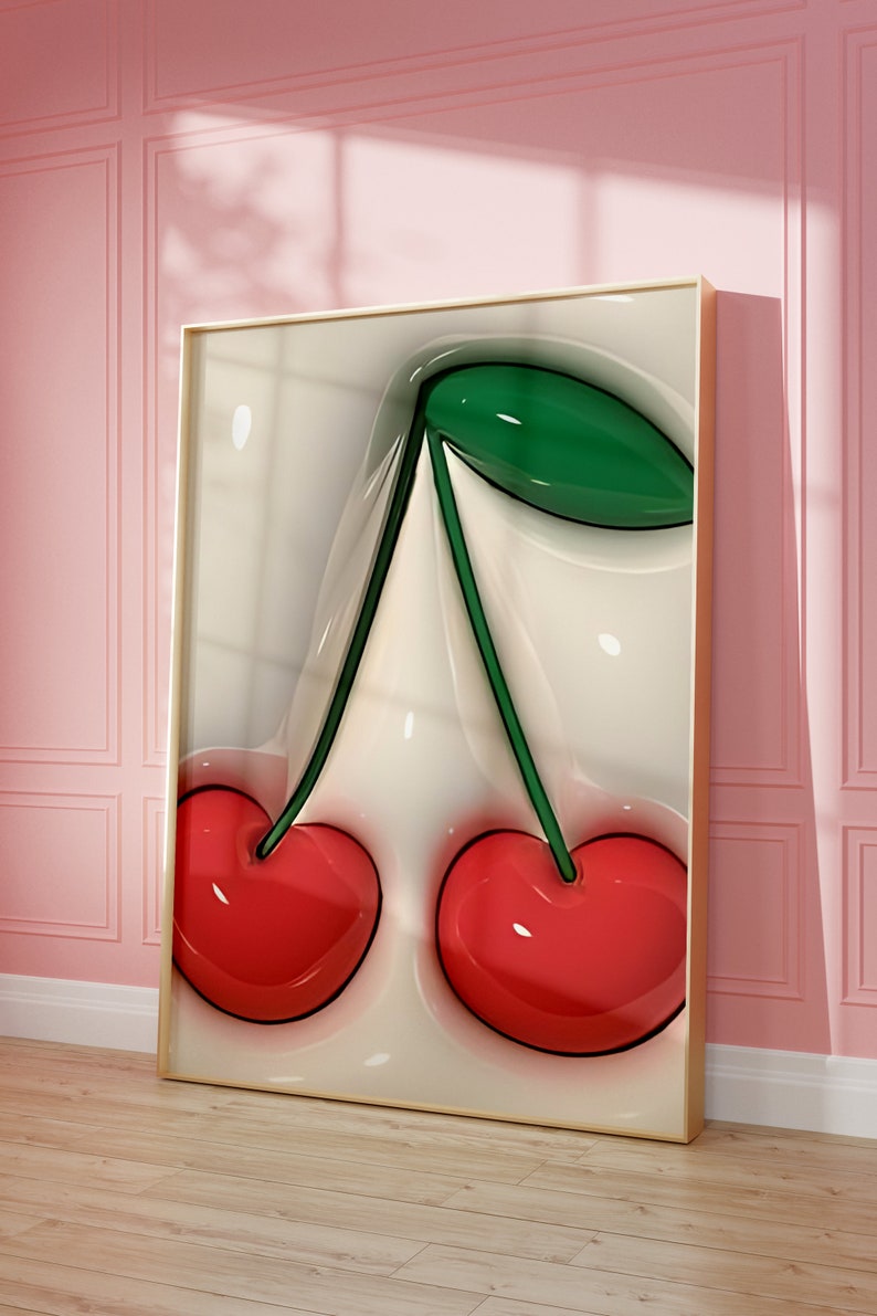 Cherry Print Cherry Wall Art Printable Cherry Art Print Cherries Print ...