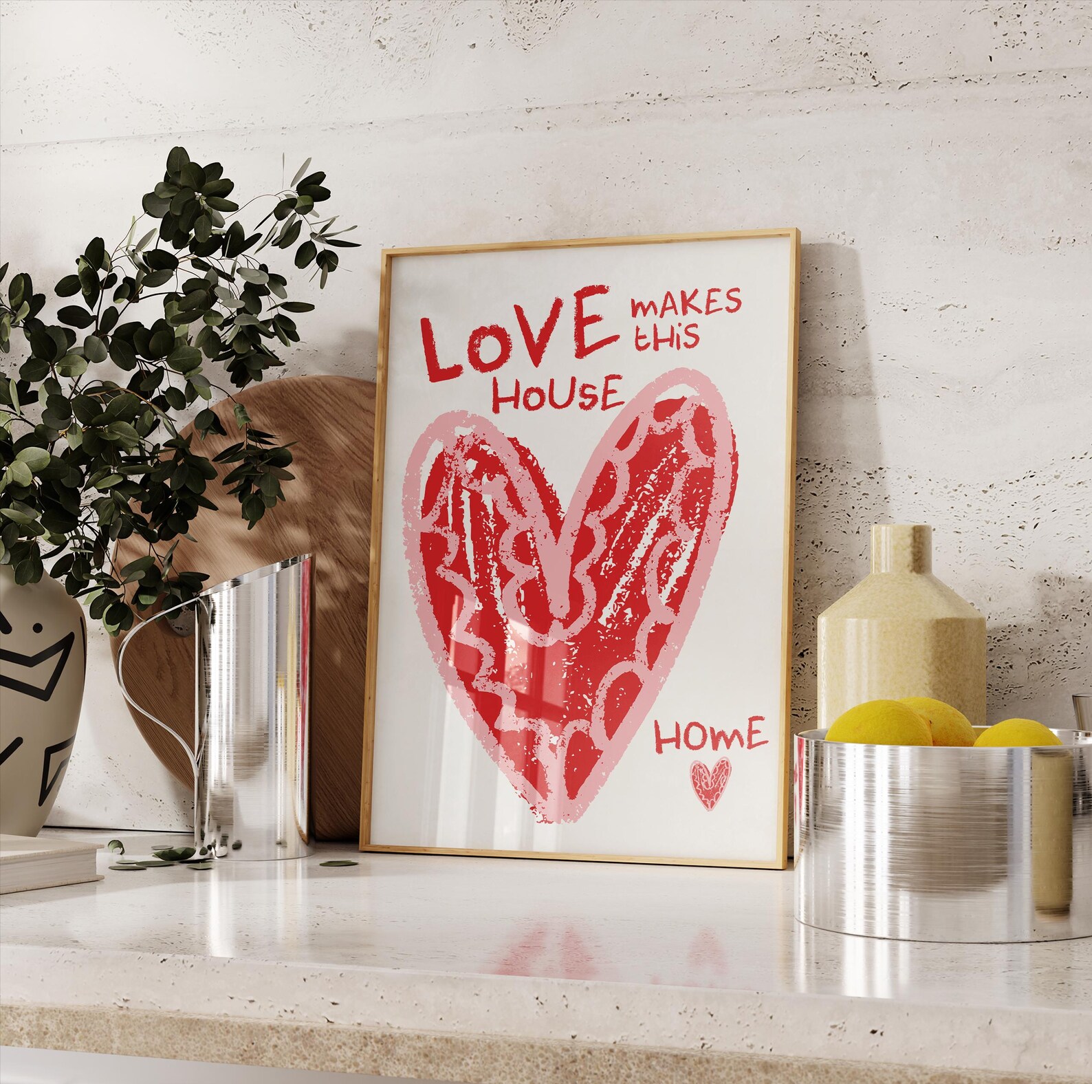 Love Makes This Home Printable Love Wall Art Digital Download Love ...