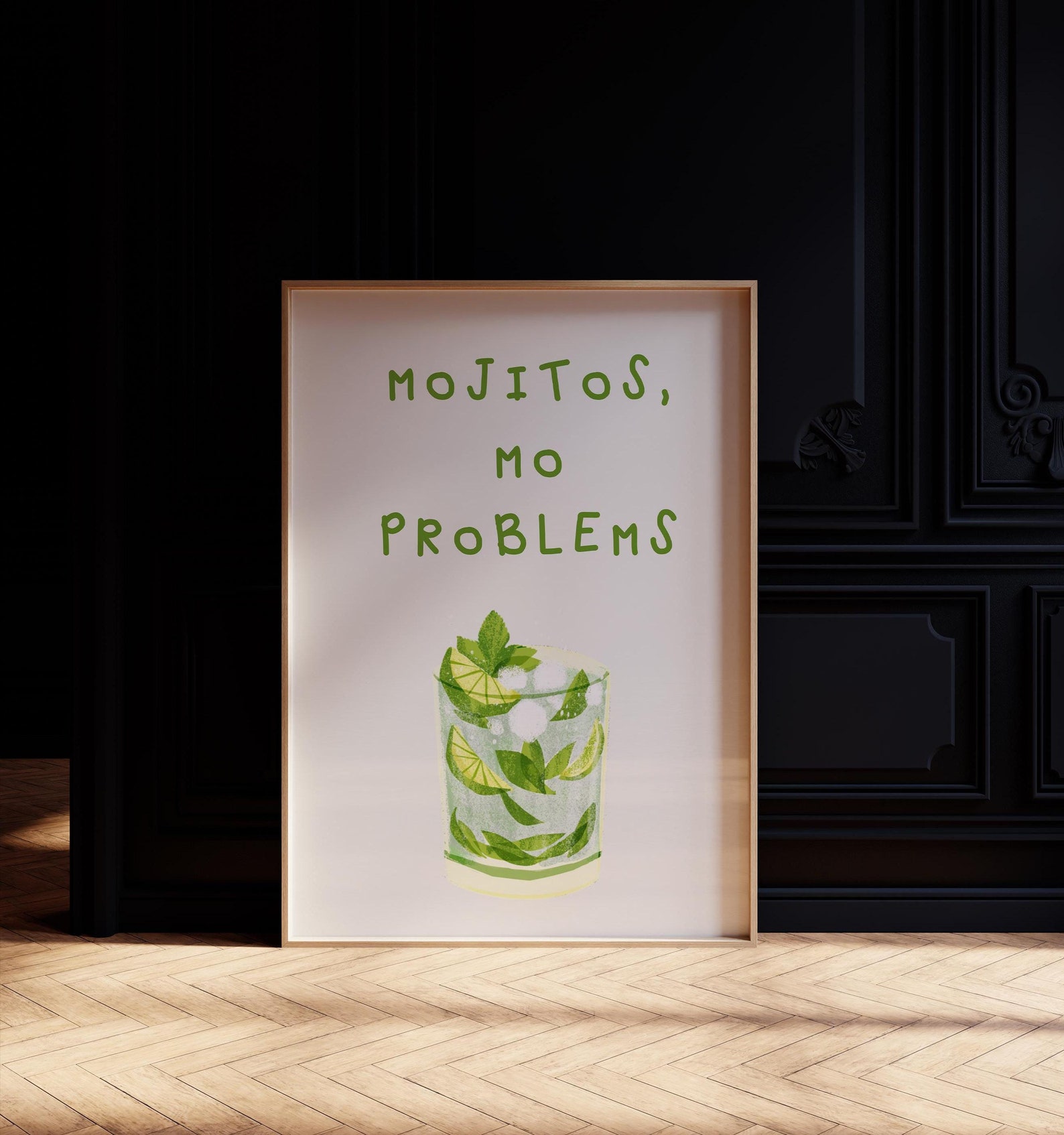 Mojitos Mo Problems Printable Wall Art Bar Cart Decor Funny Bar Print ...