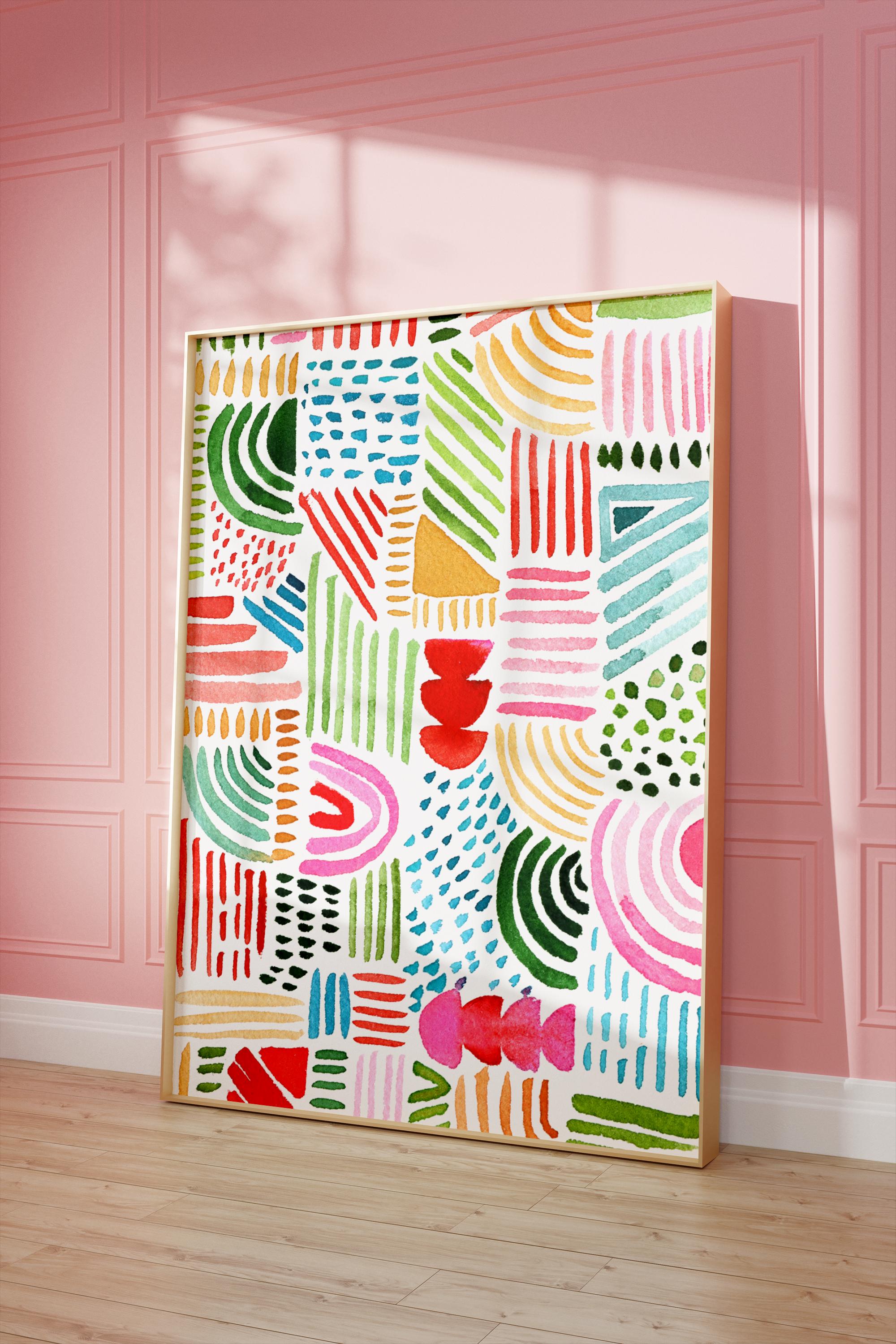 Colorful Abstract Print Printable Geometric Colorful Prints Aesthetic ...