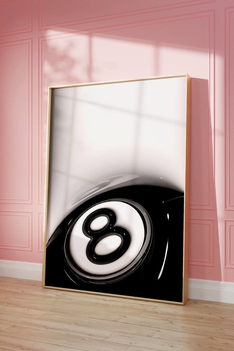 8 Ball Print Printable 8 Ball Poster Billiard Decor Game Room Digital ...