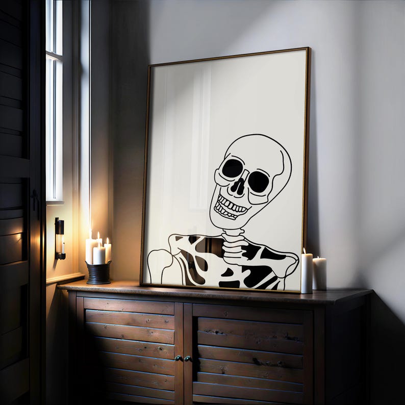 Skeleton Print | Halloween Printable | Halloween Decor | Halloween ...