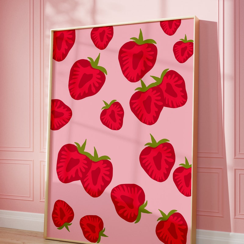 Strawberry Art - Etsy