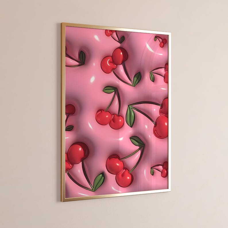 Cherry Wall Art Cherries Printable Digital Download Cherry Art Print ...