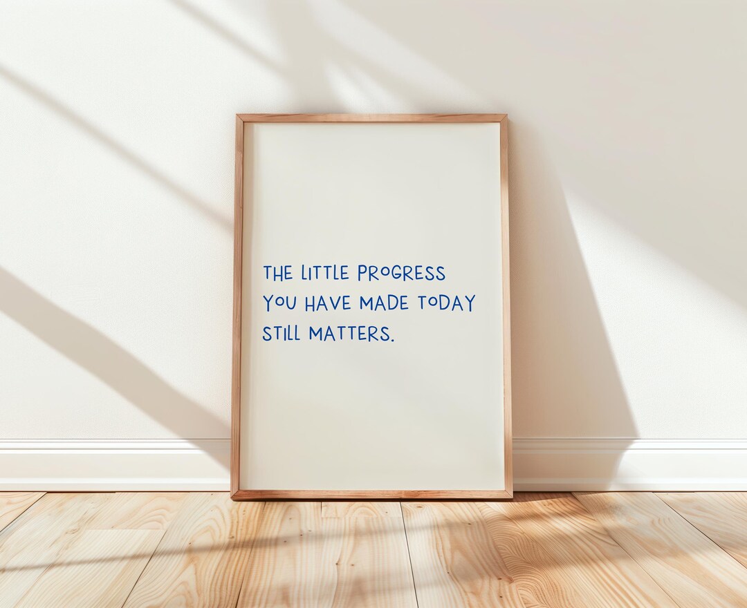 Growth Mindset Wall Art Printable – Motivational Quote, Progress Over ...