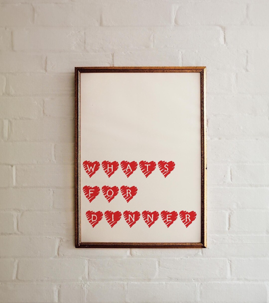 What's for Dinner Printable Feminine Kitchen Print Heart Kitchen Decor ...