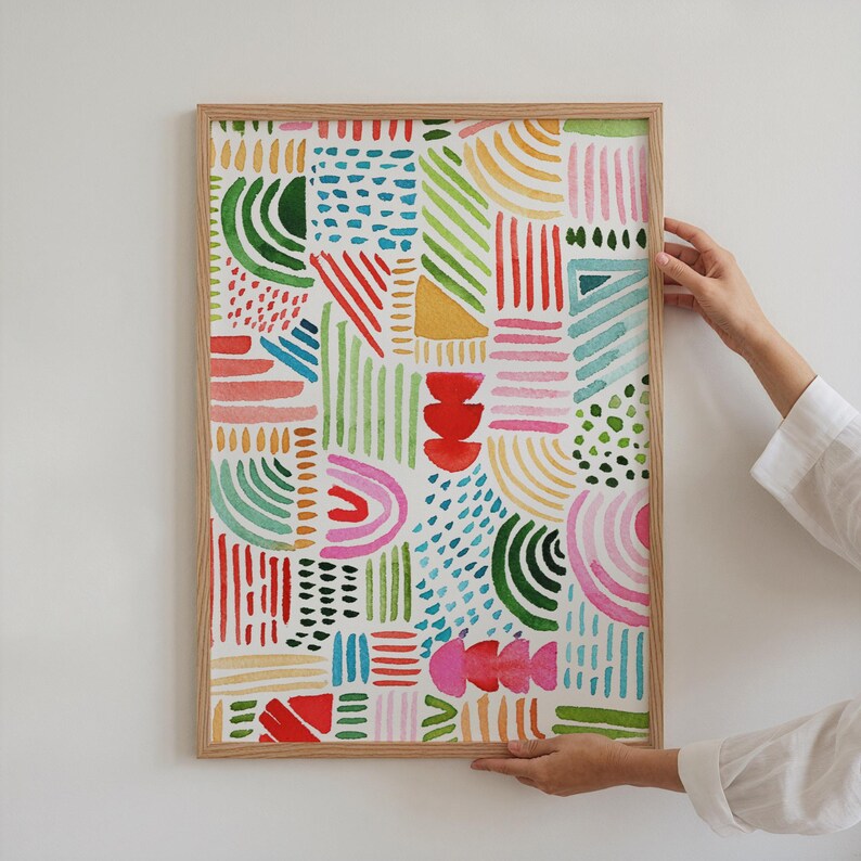 Colorful Watercolor Wall Art – Boho Abstract Printable for Classroom ...