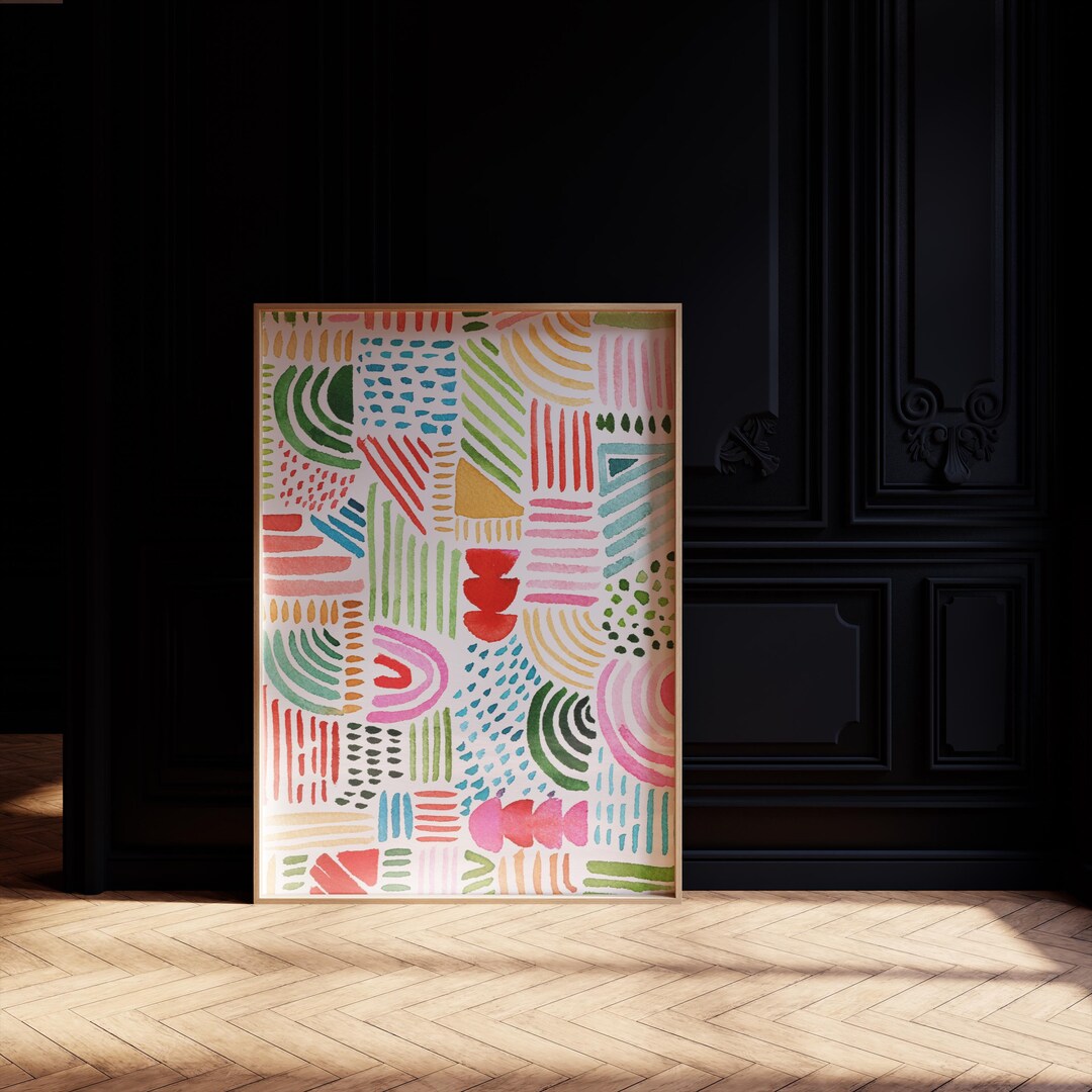 Colorful Abstract Print Printable Geometric Colorful Prints Aesthetic ...