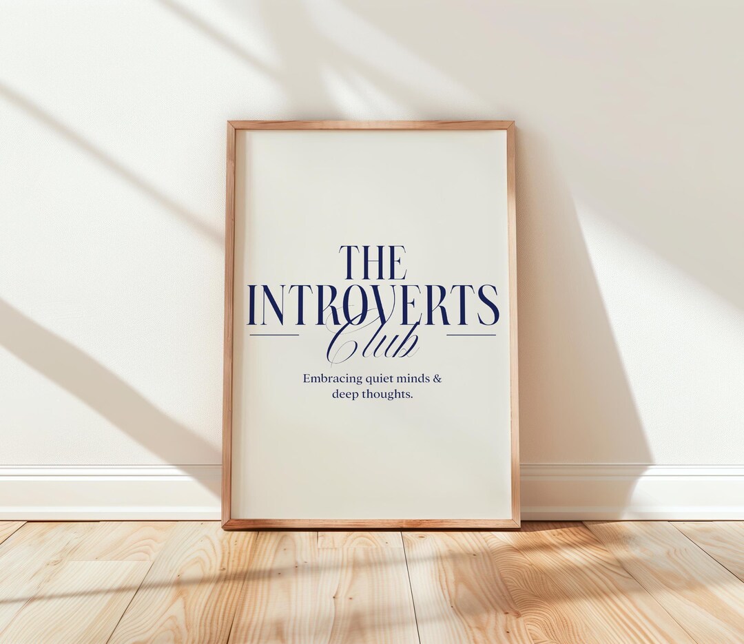 Introverts Club Print, Printable, Introvert Quote Print, Quiet Minds ...