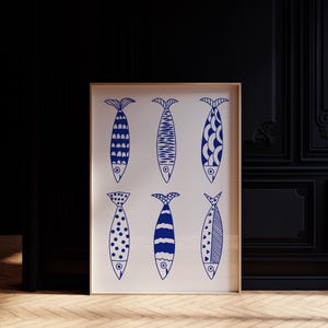 Sardine Print Printable Sardine Art Print Minimalist Kitchen Print Fish ...