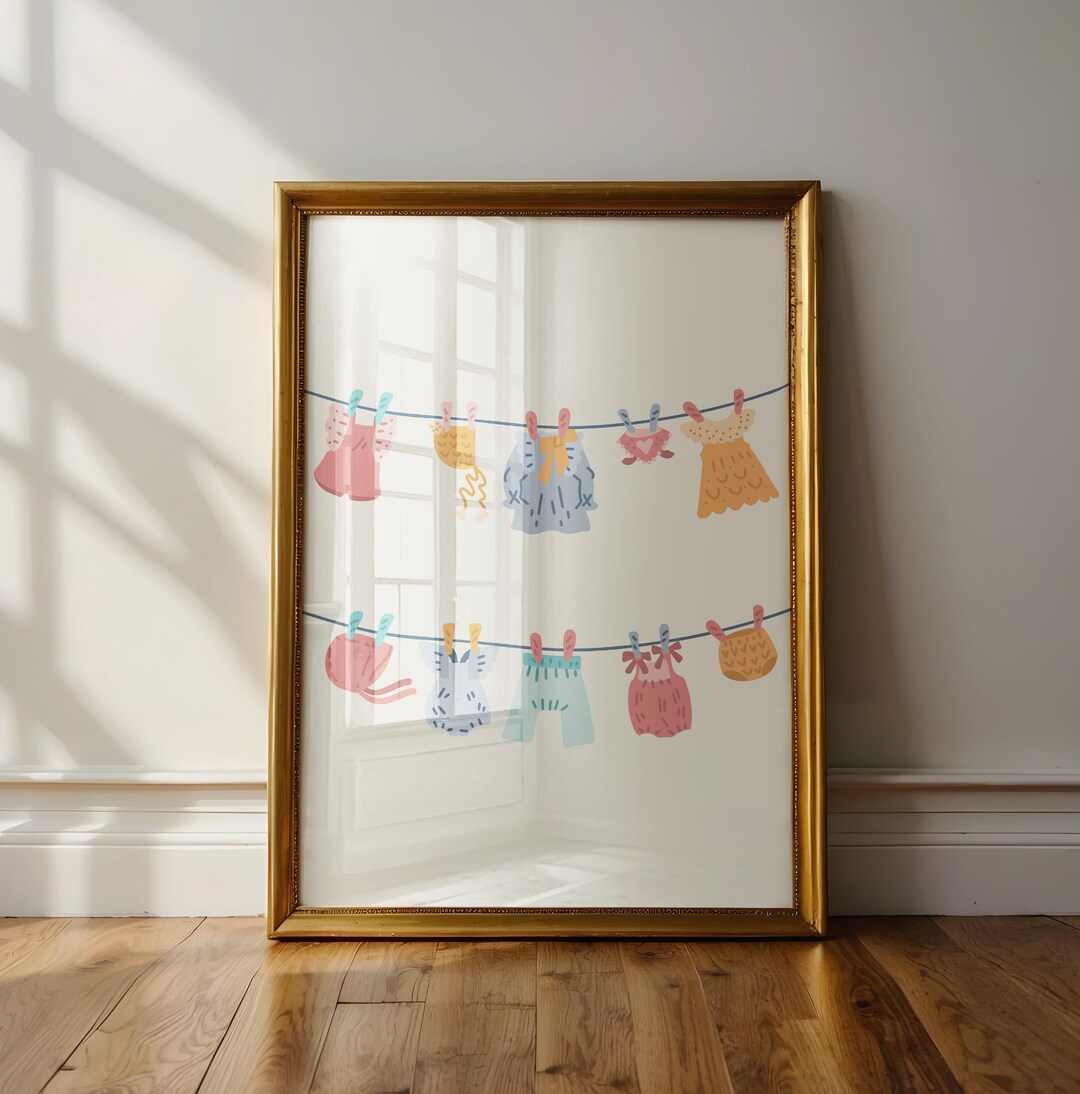 Colorful Baby Clothesline | Printable | Nursery Wall Art | Clothesline ...