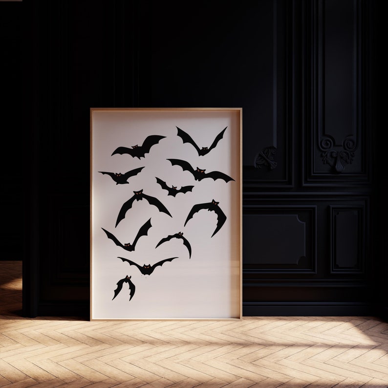 Bat Wall Art | Halloween Printable | Halloween Decor | Bat Poster ...