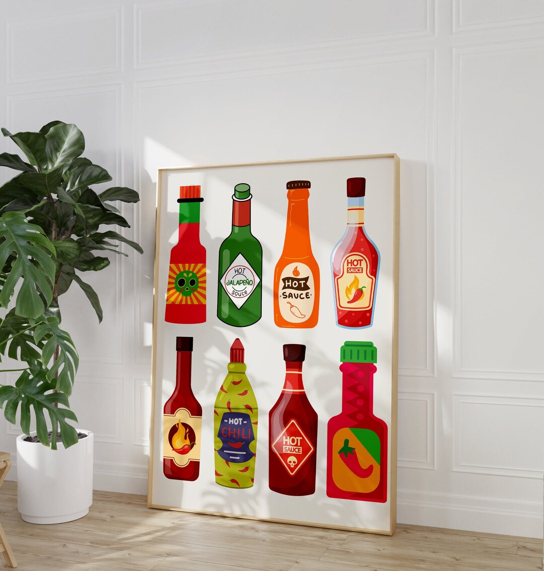 Hot Sauce Print Printable Wall Art Hot Sauce Poster Hot Sauce Poster ...