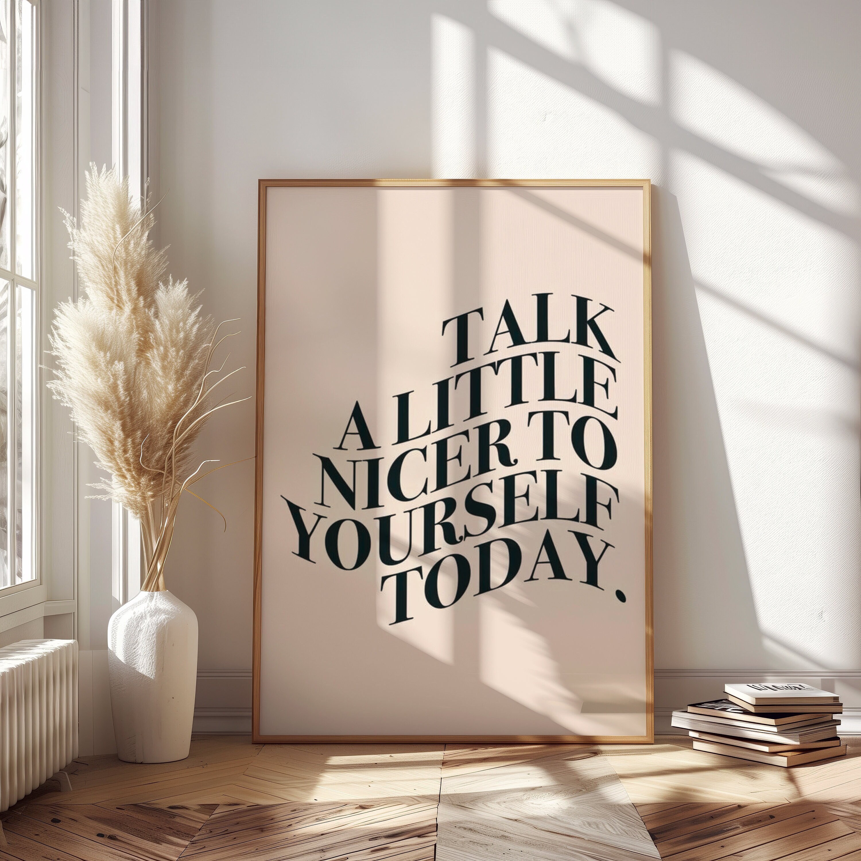 Talk Nicer Printable Wall Art Verbiage Wall Art Neutral Art Print ...