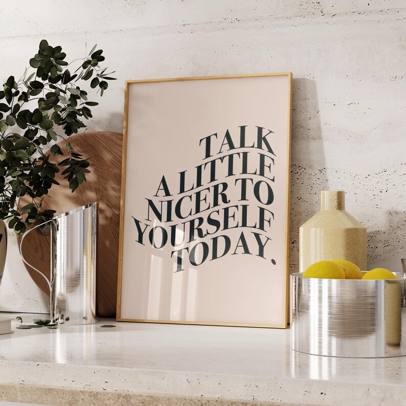 Talk Nicer Printable Wall Art Verbiage Wall Art Neutral Art Print ...