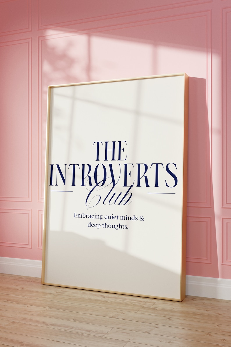 The Introverts Club Printable Wall Art Minimalist Prints Trendy Poster ...