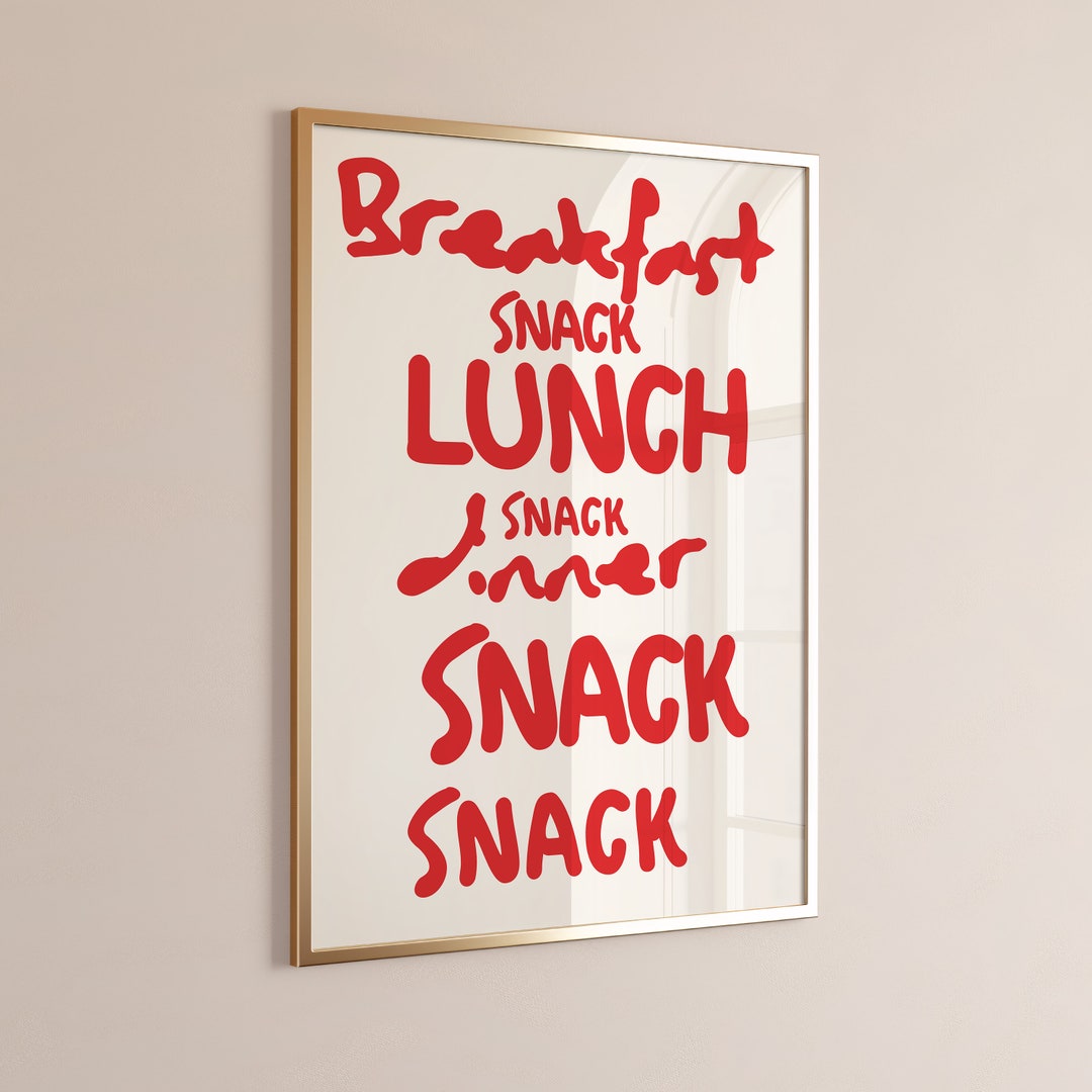 Snack Lover Printable Art Digital Download Home Decor Kitchen Wall Art ...