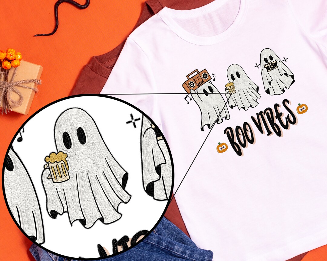 Ghost Boo Vibes Halloween PNG Image Halloween Spooky Ghosts - Etsy