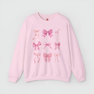 Coquette Pink Bows Crewneck No Filter - Etsy