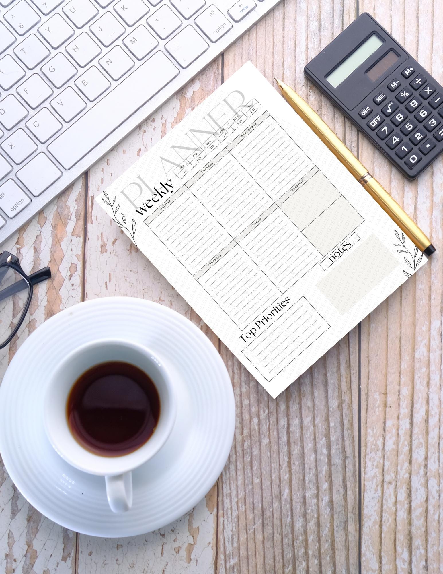 Minimal Weekly Planner Printable | One Page PDF - Etsy