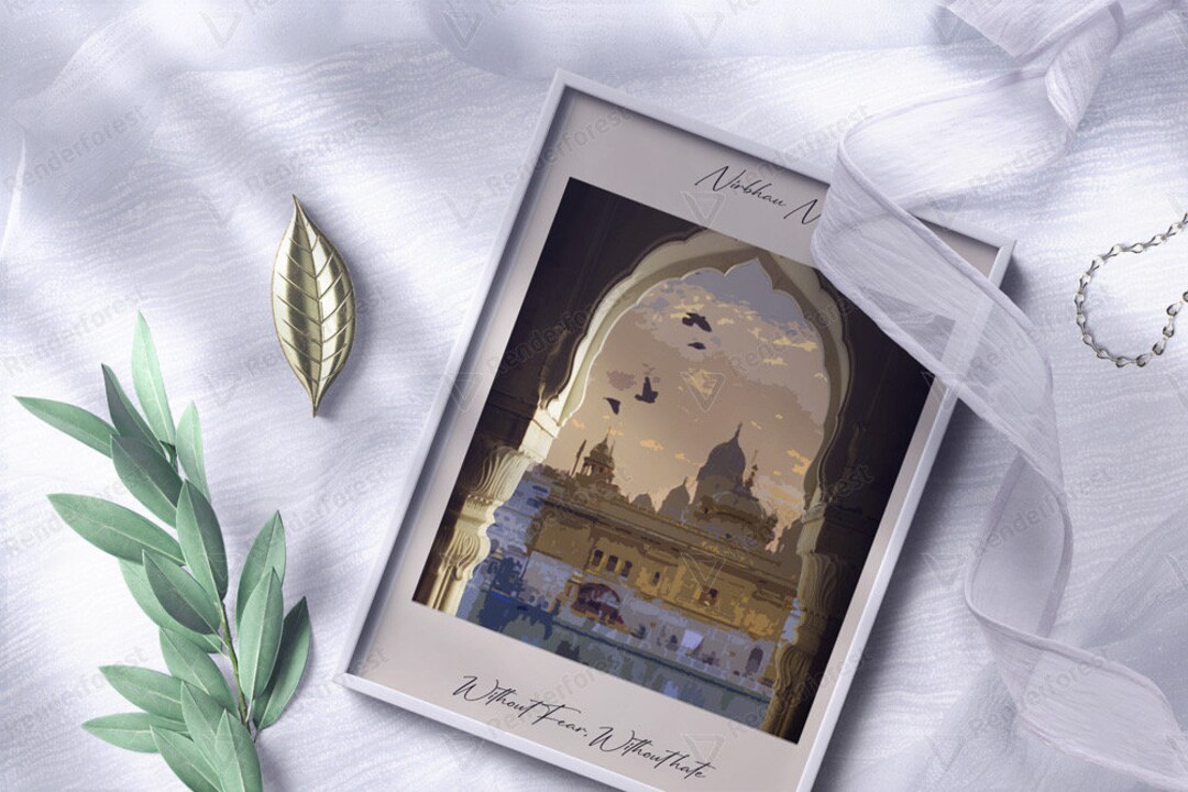 Golden Temple Print A5 A4 A3 - Etsy