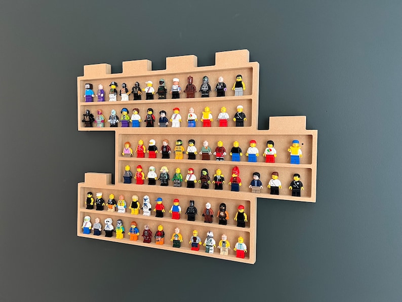 Stacked Brick Minifigure Wall Display - Holds up to 72 Minifigures ...
