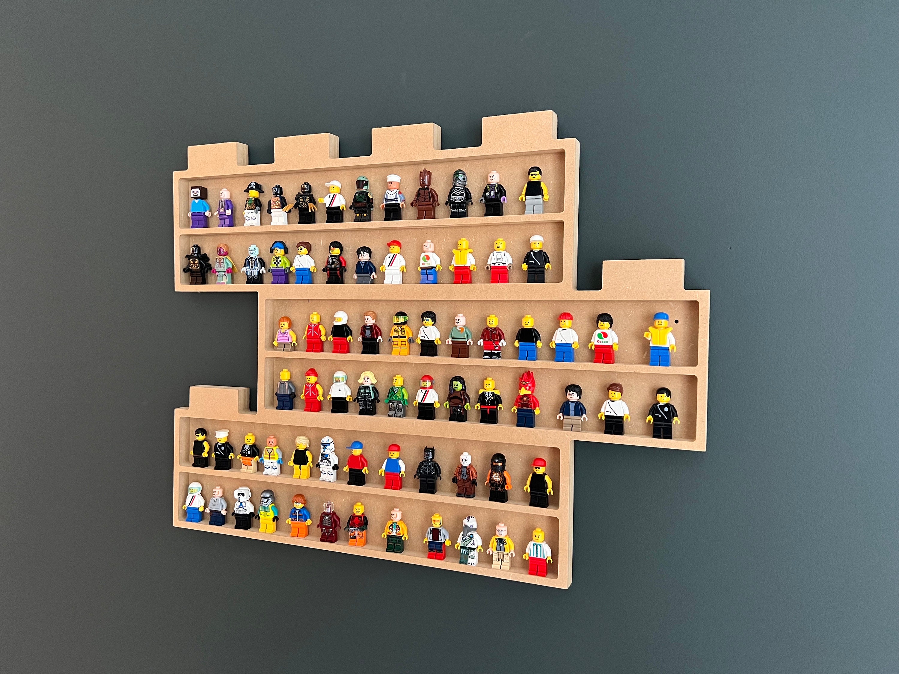 Stacked Brick Minifigure Wall Display - Holds up to 72 Minifigures ...
