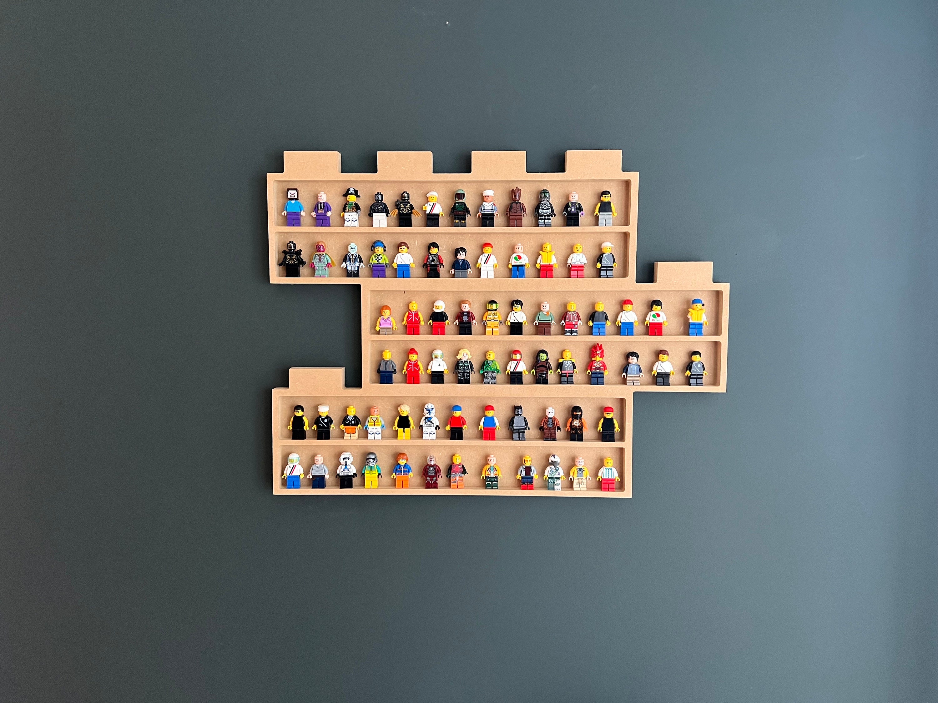 Stacked Brick Minifigure Wall Display - Holds up to 72 Minifigures ...
