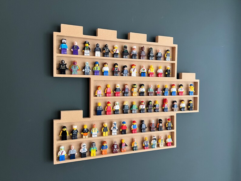 Stacked Brick Minifigure Wall Display - Holds up to 72 Minifigures ...