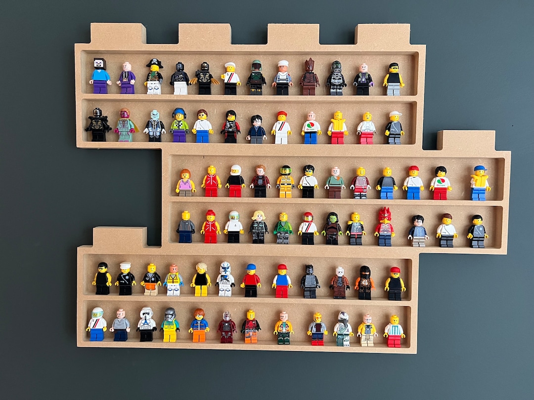 Stacked Brick Minifigure Wall Display - Holds up to 72 Minifigures ...