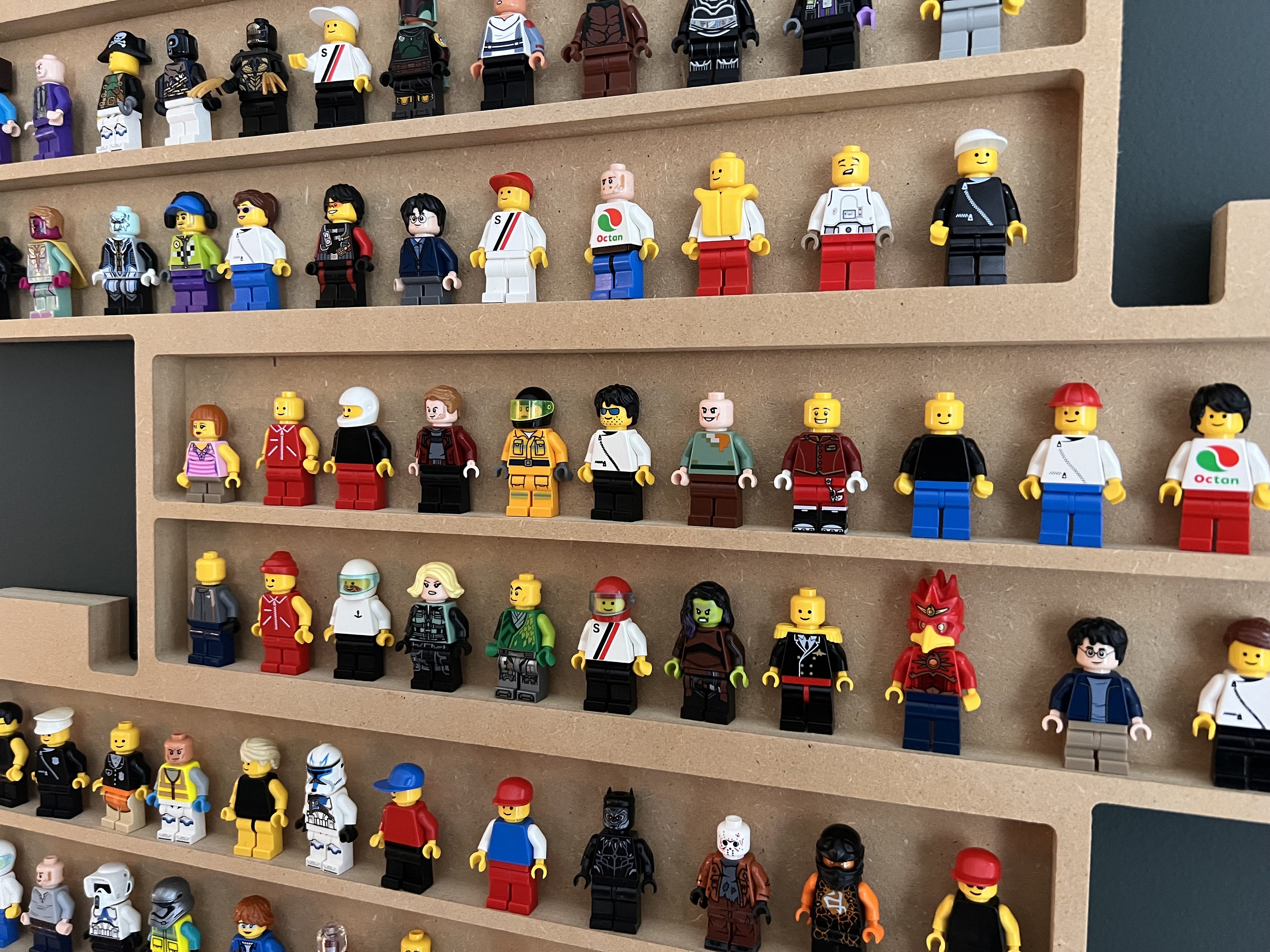Stacked Brick Minifigure Wall Display - Holds up to 72 Minifigures ...