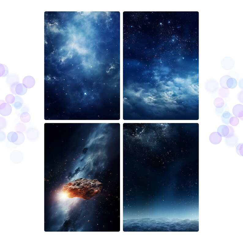 Set of 8 Space Backdrops | Outer Space Background, Photo Template ...
