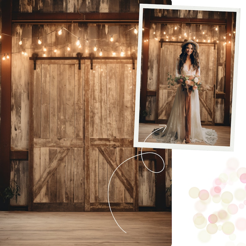 Set of 8 Rustic Barn Backdrops | Farmhouse Background, Photo Template ...