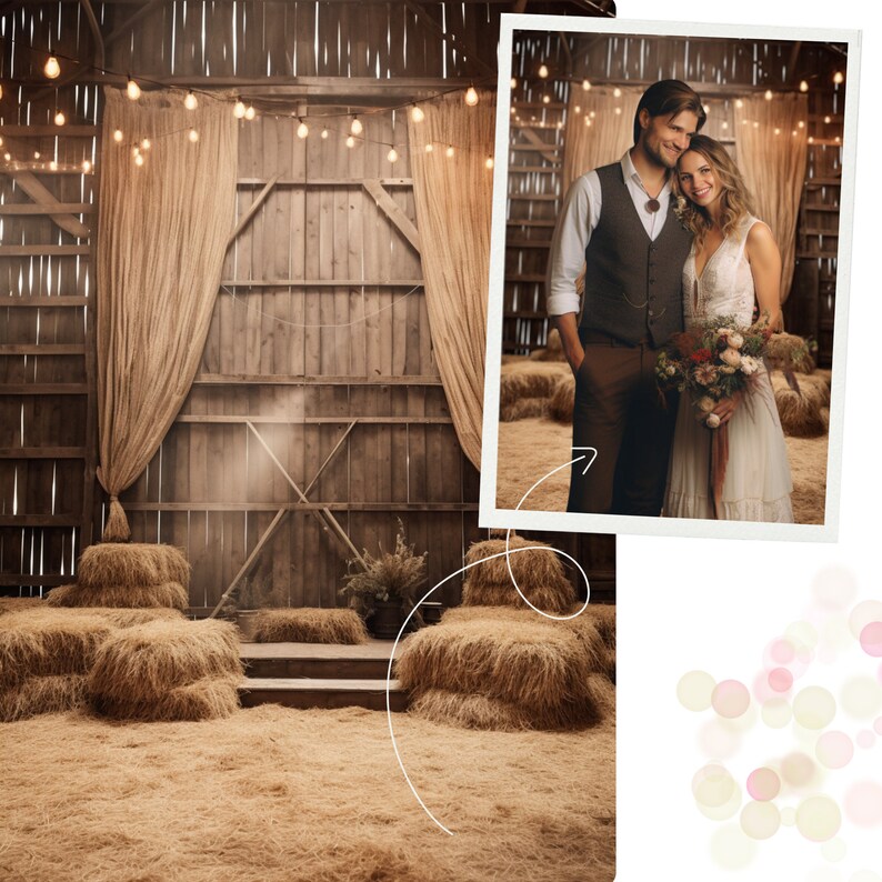 Set of 8 Rustic Barn Backdrops | Farmhouse Background, Photo Template ...