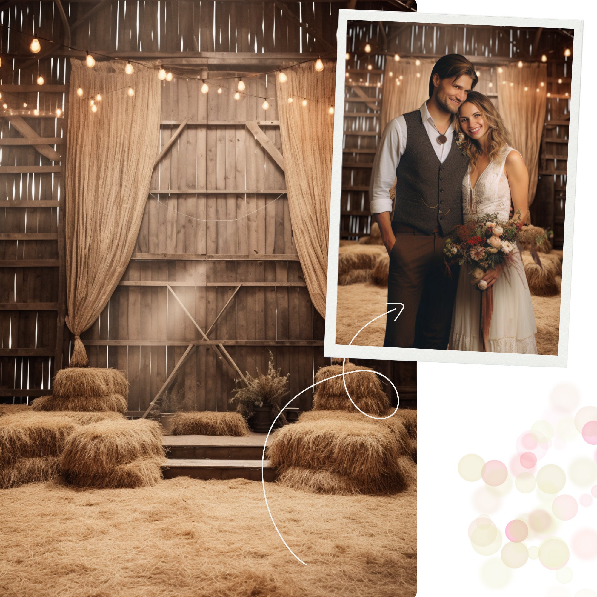Set of 8 Rustic Barn Backdrops Farmhouse Background, Photo Template ...