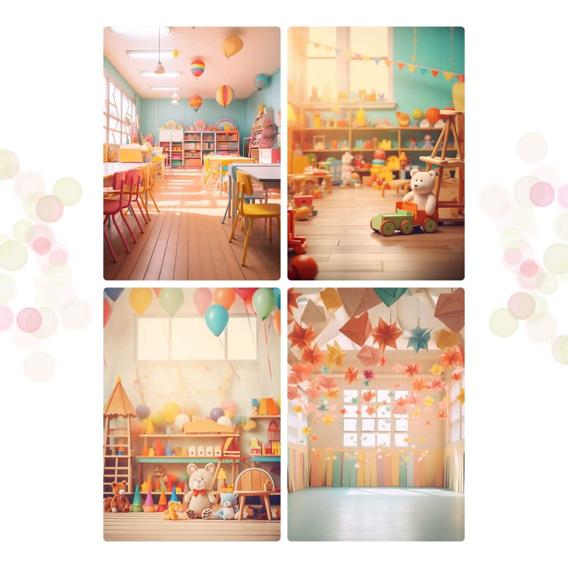 Set of 8 Kindergarten Backdrops | Photo Editing Template, Photoshop ...