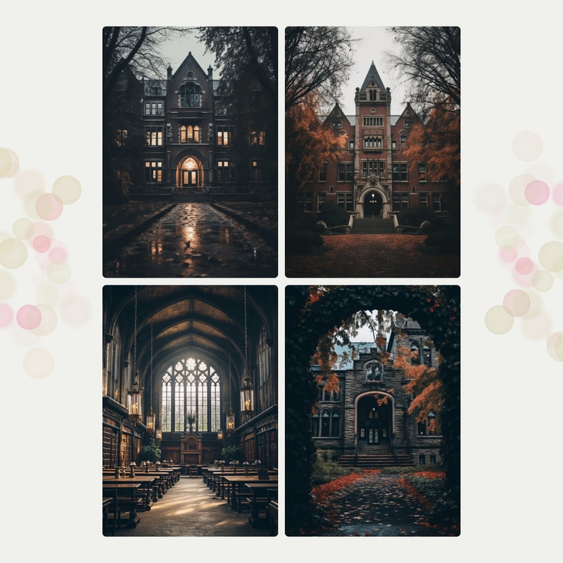 Set of 8 Dark Academia Backdrops | Photo Template, Digital Backdrop ...