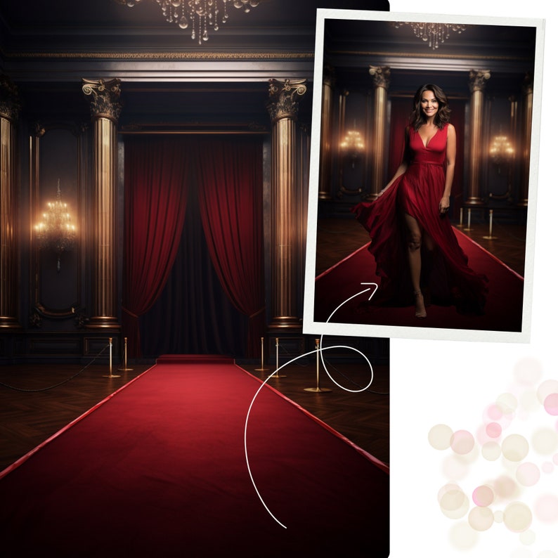 Set of 8 Red Carpet Backdrops | Photoshop Template, Photo Backdrop ...